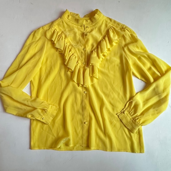 Zadig & Voltaire | Tops | Zadig Voltaire Taccora Deluxe Yellow Ruffled ...